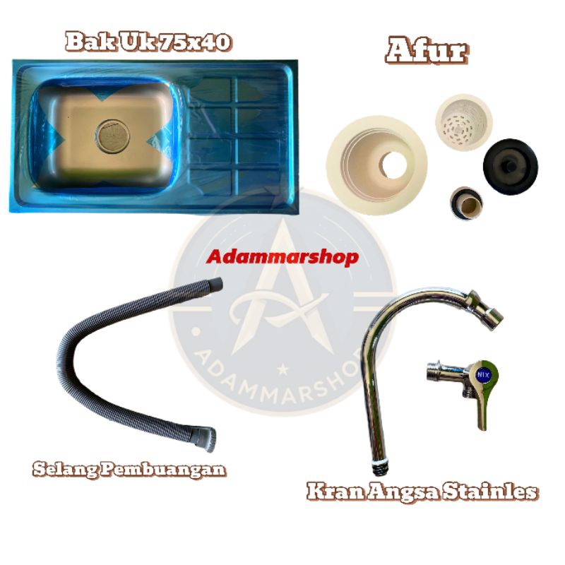 Jual 1 set Bak Cuci Piring Stainless 7540/96x43/50x40 Bak cuci piring ...