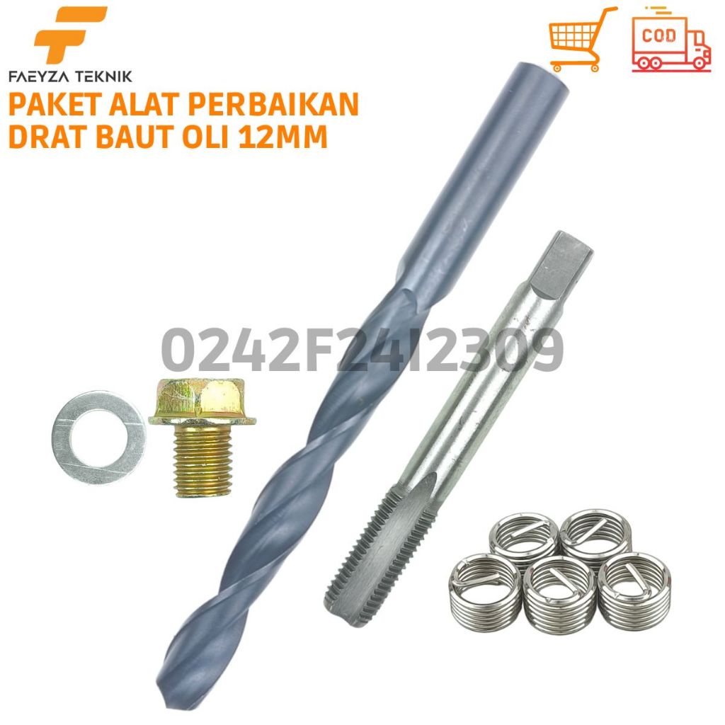 Jual Paket Alat Reparasi Baut Oli 12mm Recoil M12 Set Bor Tap Cocok ...