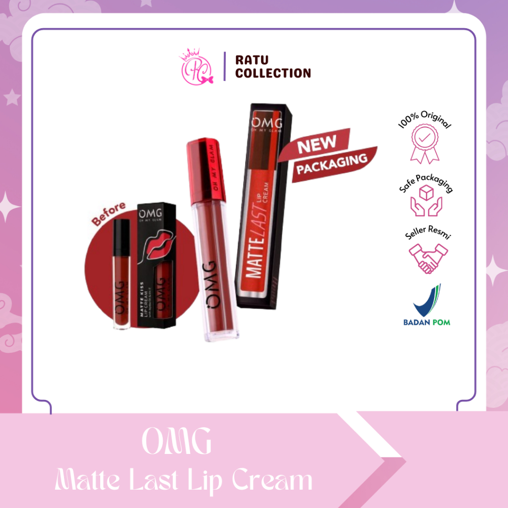 Jual OMG Oh My Glam Matte Kiss Lip Cream 3.5gr | Shopee Indonesia