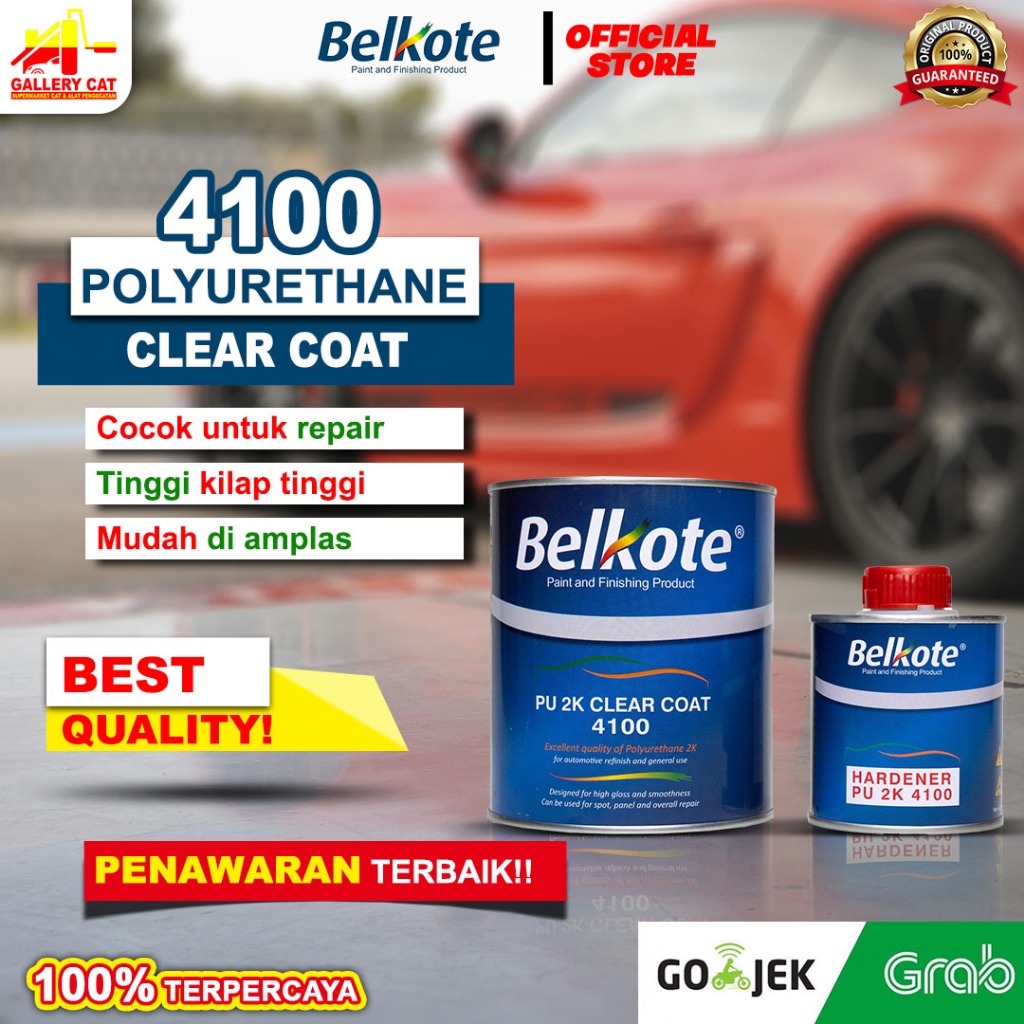 Jual BELKOTE PU 2K CLEAR COAT 4100 – 1 LITER (CLEAR + HARDENER) | Shopee Indonesia