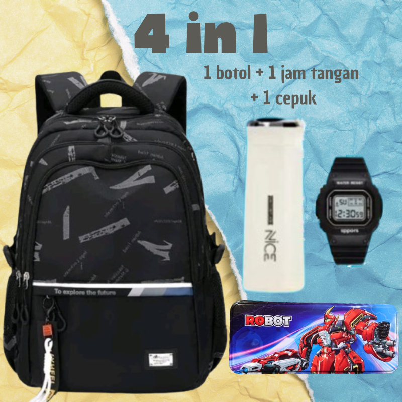 Jual TAS RANSEL ANATA 4 IN 1 TERBARU ANAK LAKI LAKI SEKOLAH SD SMP SMA REMAJA DEWASA KULIAH ...