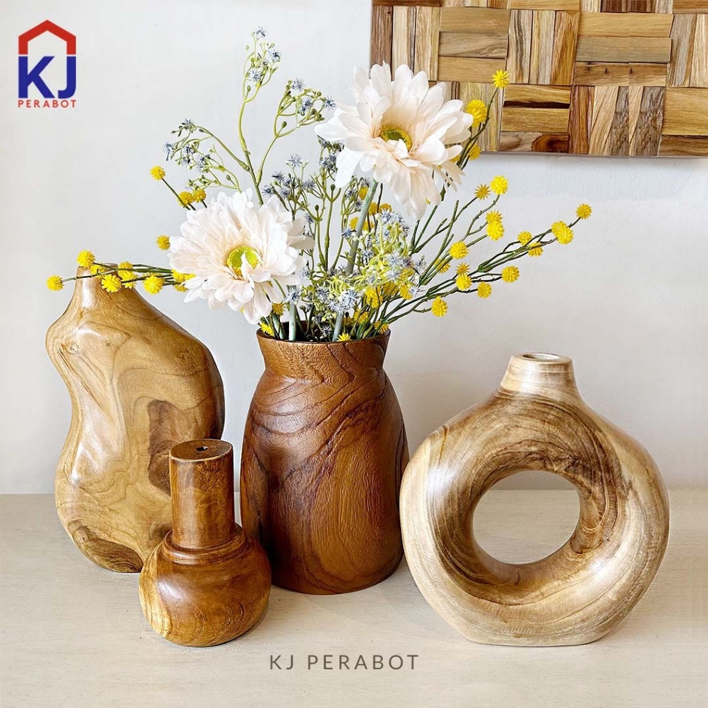 Jual KJ Perabot - Vas Bunga Kayu | Shopee Indonesia