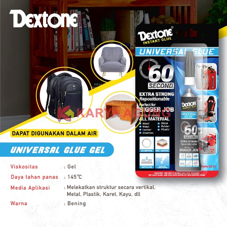 Jual DEXTONE Universal Glue 20gr ORIGINAL / Lem Gel Serbaguna Extra Strong 60 detik | Shopee ...