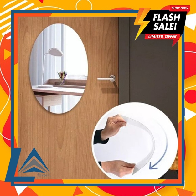 Jual Stiker Cermin Dinding Oval Wall Sticker Acrylic Cermin Kaca Stiker ...
