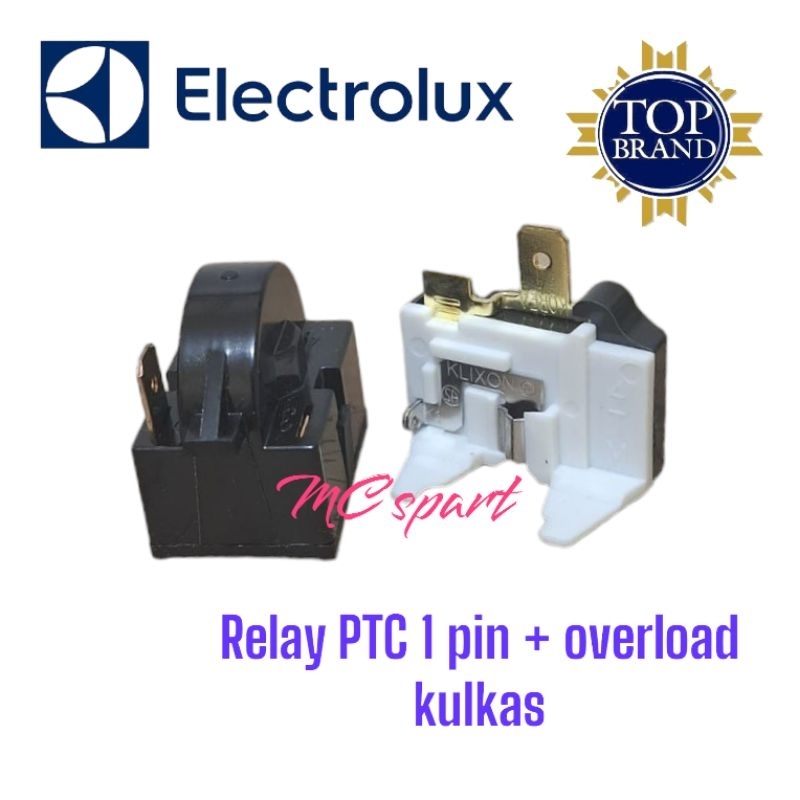 Jual Set relay PTC pin 1 kanan + overload kulkas Electrolux 1 pintu / 2 ...