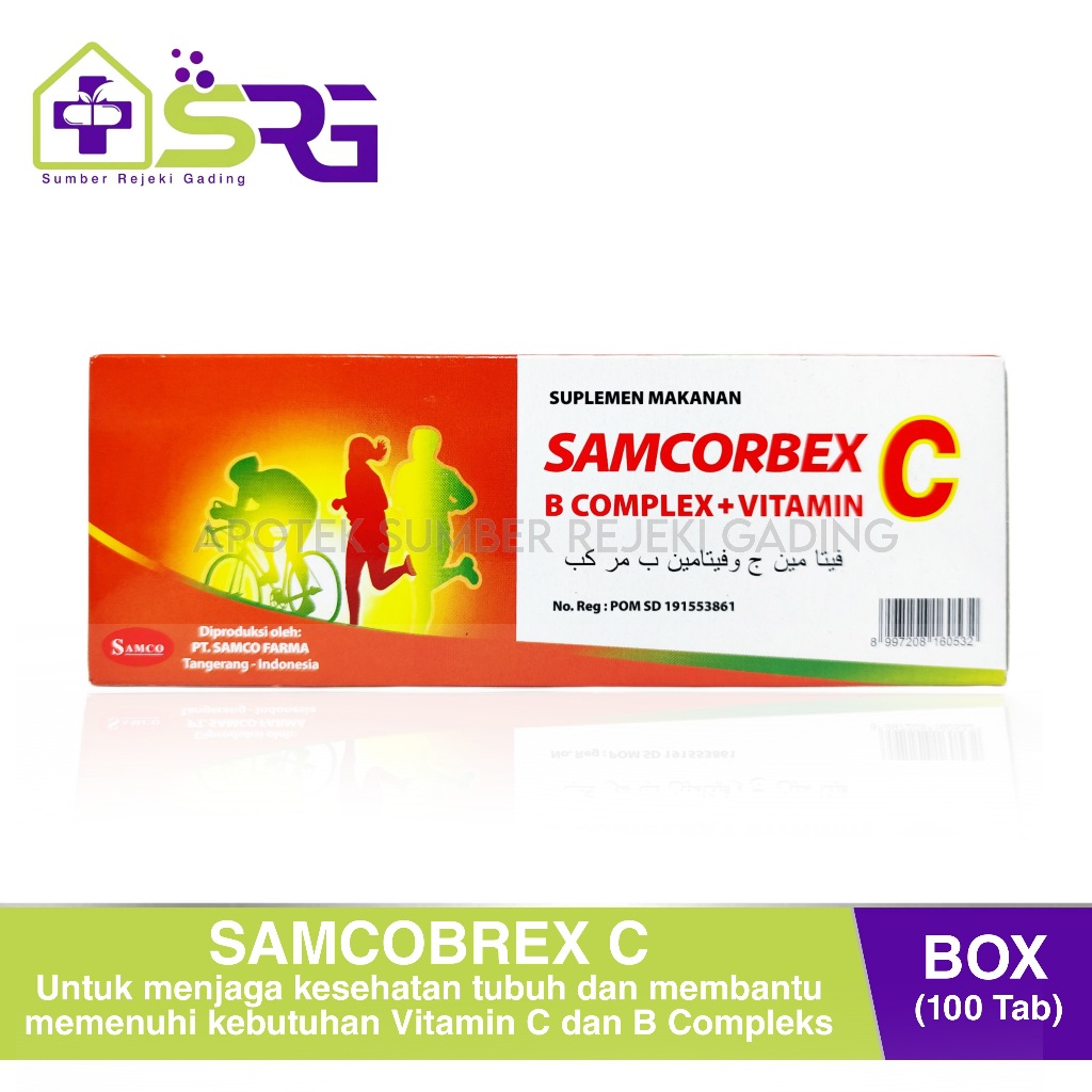 Jual Samcorbex BOX 10 Strip Isi 100 Tablet - Vitamin C | B Complex ...