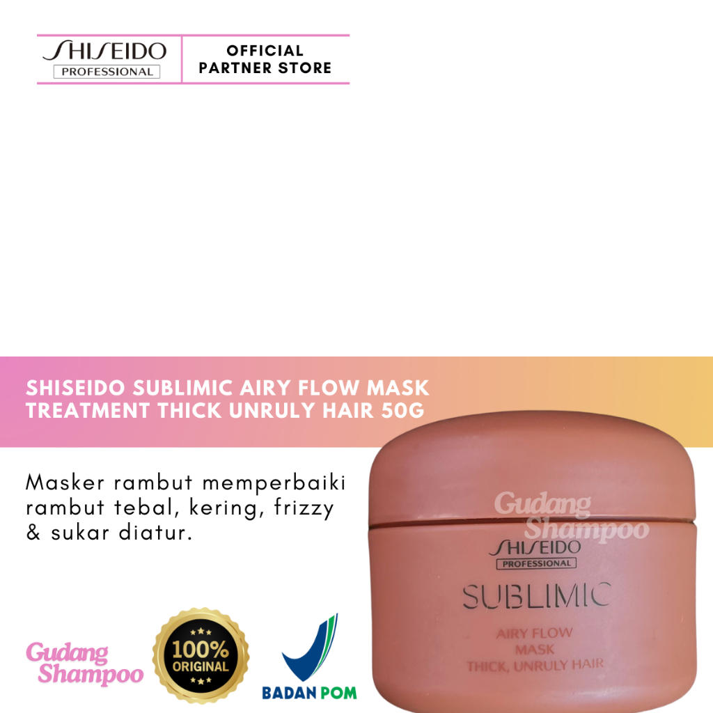 Jual SHISEIDO Sublimic Airy Flow mask Thick Unruly Hair 50g | Shopee Indonesia