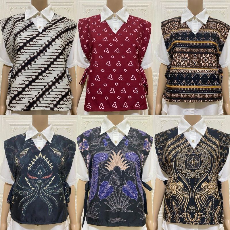 Jual Vest Batik V / vest leher V termurah vest kantor viral | Shopee ...