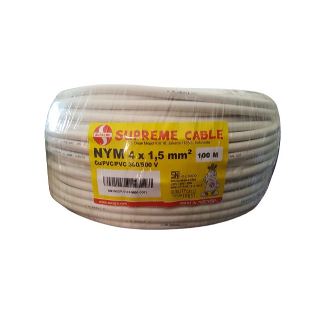 Jual KABEL LISTRIK NYM 4x1.5 MEREK SUPREME (Kabel Tunggal) | Shopee ...