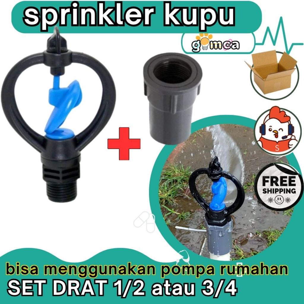 Jual sprinkler kupu kupu memutar 360 penyiram otomatis drajat gimca ...