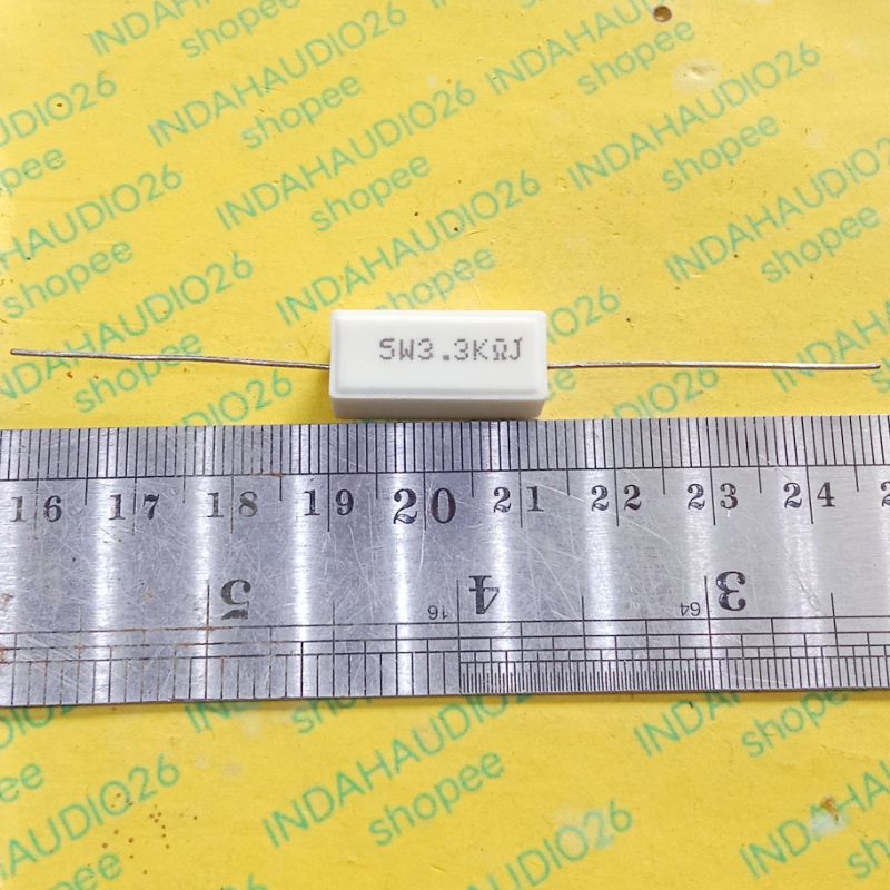 Jual TAIWAN 3K3 5W resistor 3.3 kilo ohm KAKI TEBAL LEMAS TEMBAGA 5 watt 5watt kapur 5 w 3,3 ...