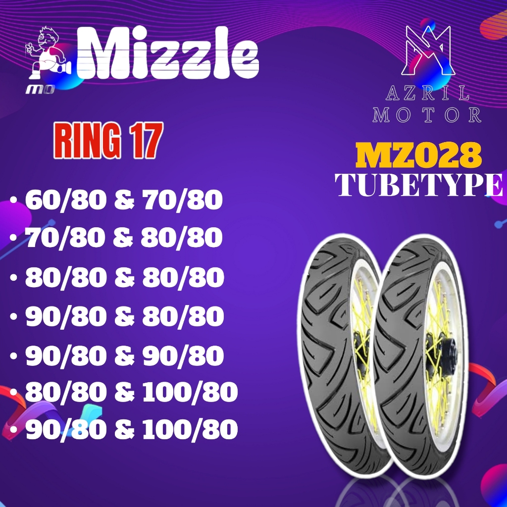 Jual MIZZLE MZ028 RING 17 (HARGA SEPASANG) BAN LUAR MOTOR BEBEK ...