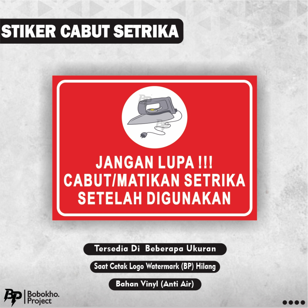 Jual Stiker Matikan Setrika / Stiker Cabut Setrika / Stiker Matikan ...