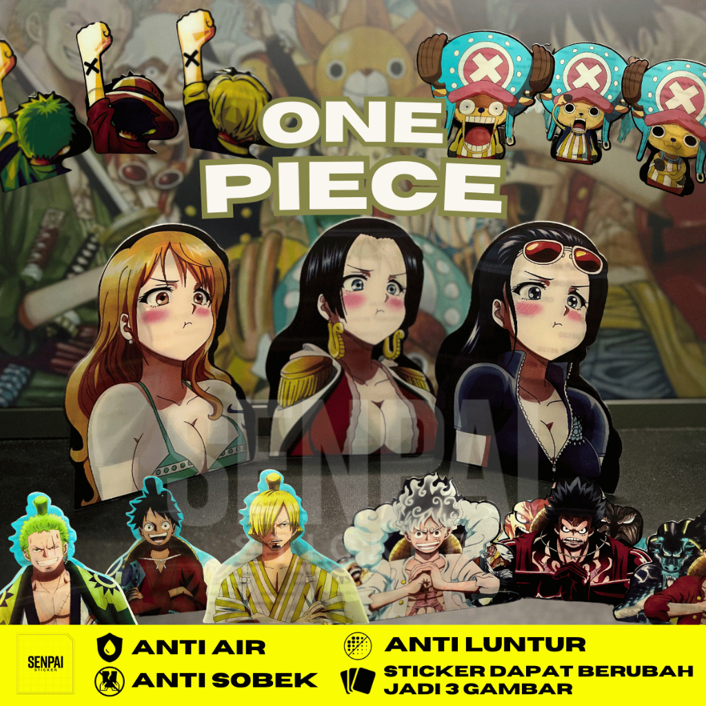 Jual One Piece SENPAI STICKER Stiker Anime 3D TER MURAH Luffy Zoro ...