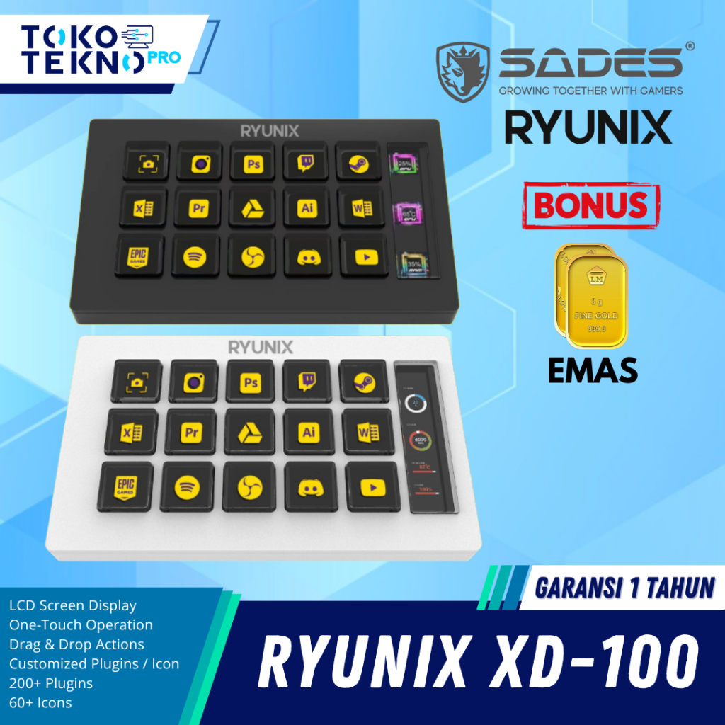 Jual Sades Ryunix XD100 / XD-100 Stream Deck Control Pad | Shopee Indonesia