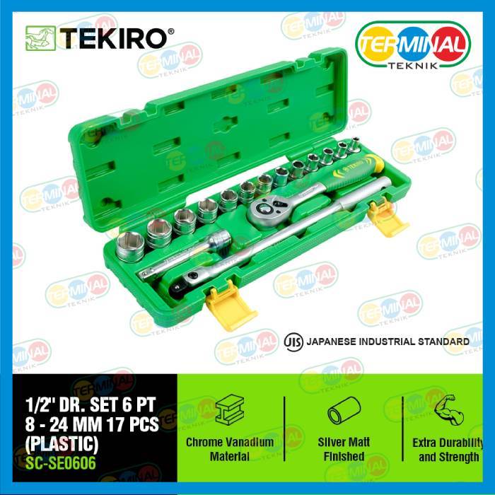 Jual Tekiro Kunci Sock Set Socket Set 1/2" 17 Pcs 6 pt SC-SE0606 | Shopee Indonesia