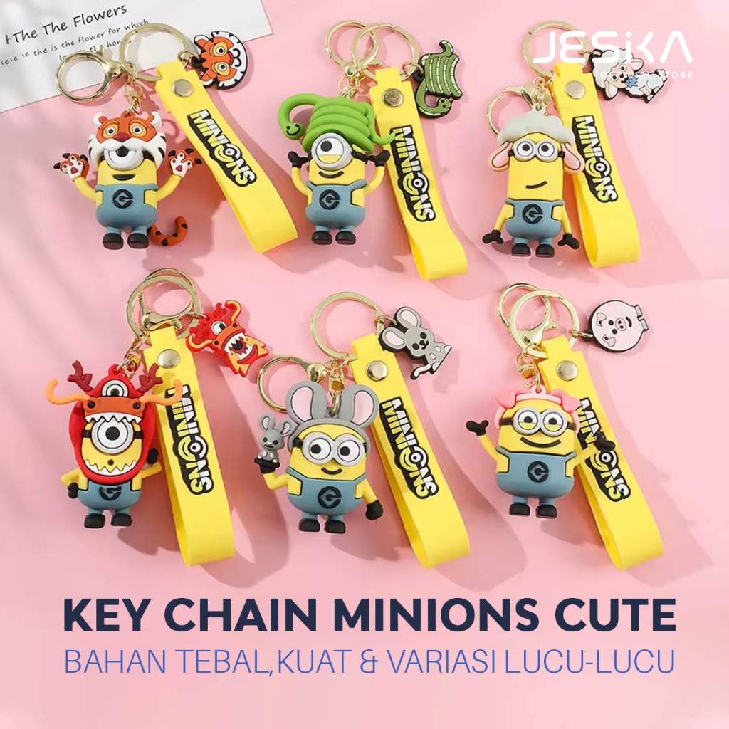 Jual Key chain minion strap serbaguna gantungan kunci mobil, motor, tas ...