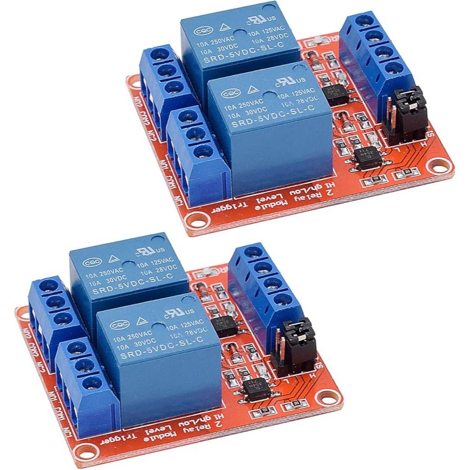 Jual Relay Module 2 Channel 5V Suport High / Low Level Trigger RED ...