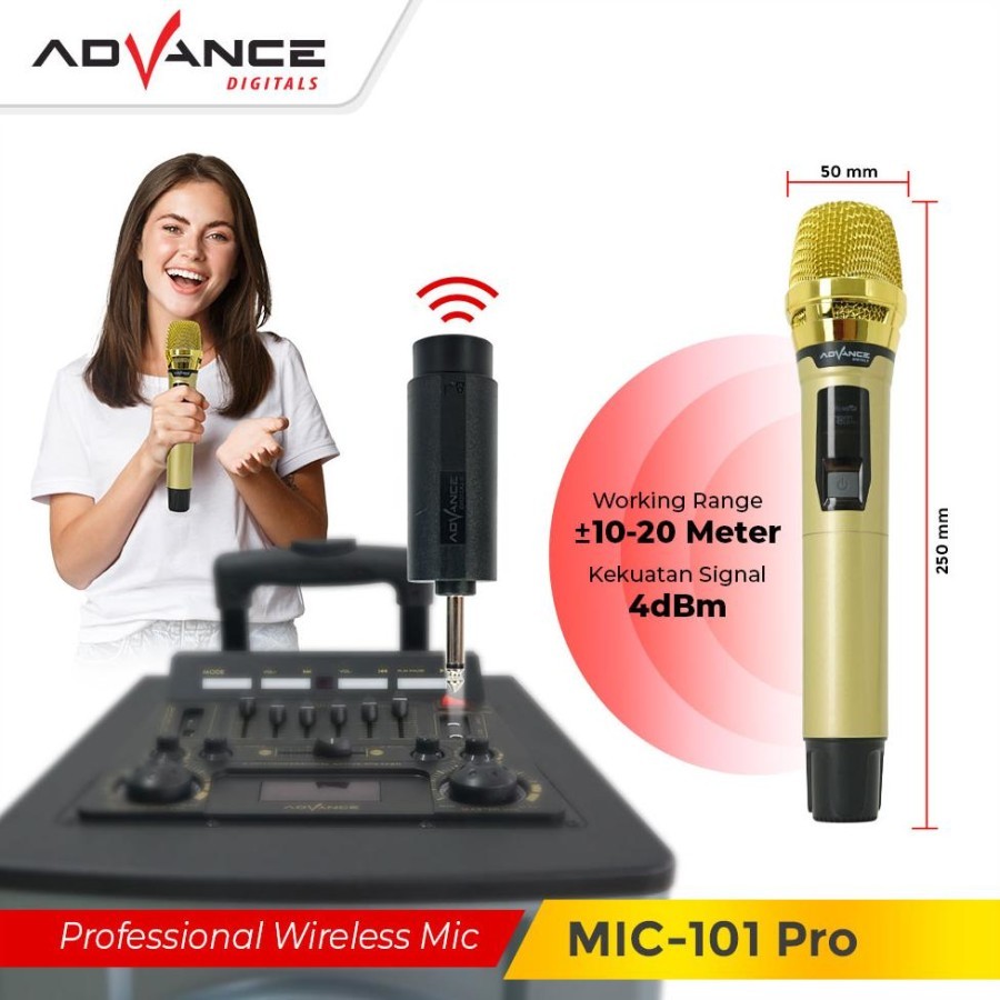 Jual Advance Mic Wireless MIC 101 PRO Mic Tanpa Kabel - MIC 101 PRO ...