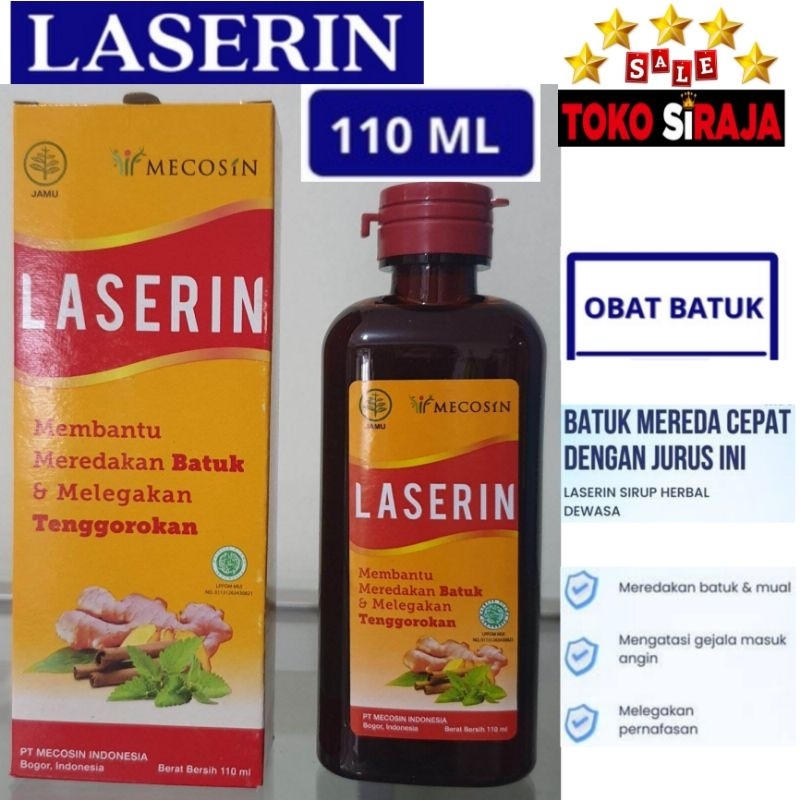Jual OBAT BATUK HERBAL LASERIN 110 ML / LASERIN SIRUP OBAT BATUK DEWASA ...