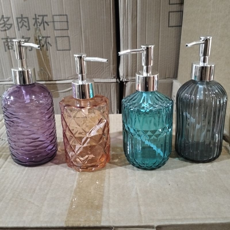 Jual Botol Kaca PUMP Tempat Shampo / Sabun Cair 450ml | Shopee Indonesia