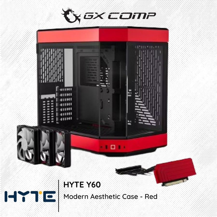 Jual HYTE Y60 Red Modern Aesthetic - Casing PC ATX | CPU PC Case Gaming ...
