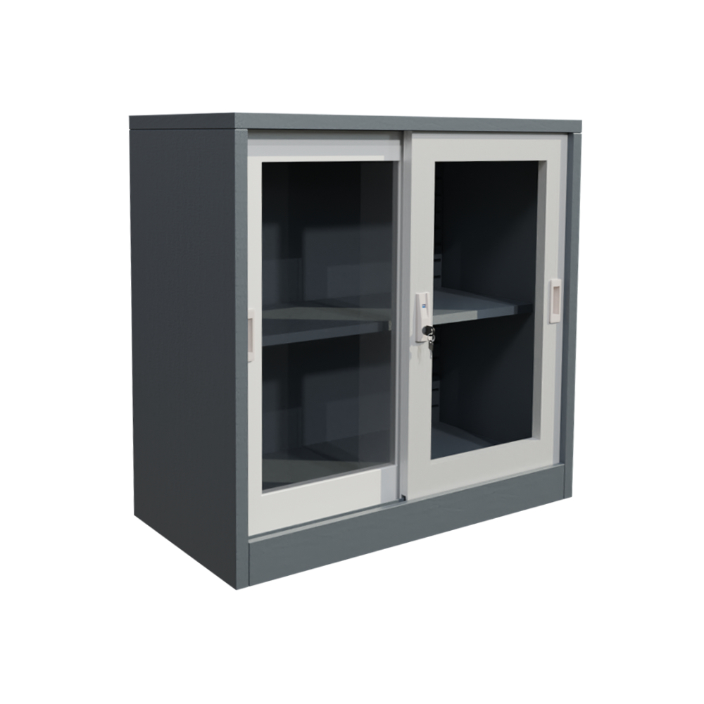 Jual Citra Furniture SHUMO ® Lemari Arsip Besi 2 Pintu Sliding Kaca Pendek | Lemari Filling ...