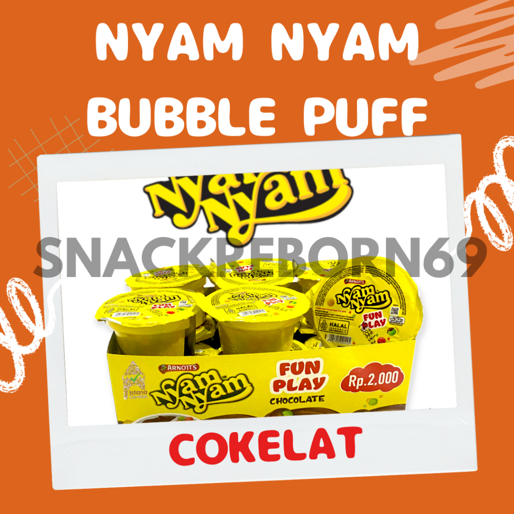 Jual Nyam Nyam Bubble Puff Cokelat Kemasan 11 gram Isi 12 Pcs | Shopee ...