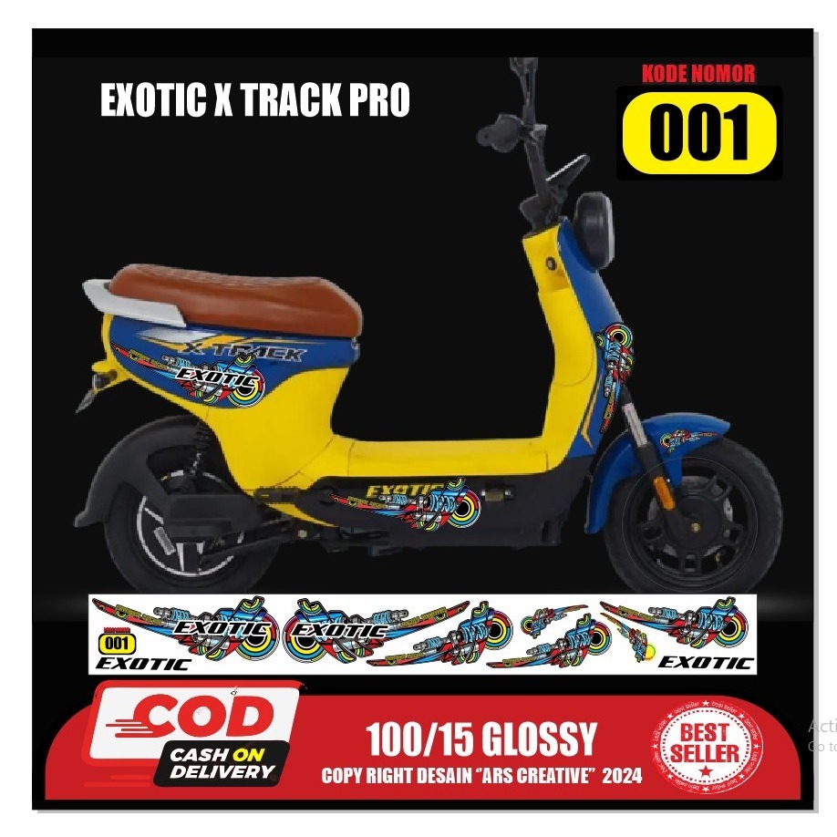 Jual Stiker Striping Sepeda Listrik Exotic X Track Pro Variasi ARS001 ...