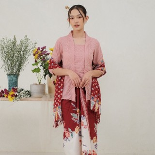 Jual Kebaya kutubaru bordir elanna lengan 7/8 meradelima katun dusty ...