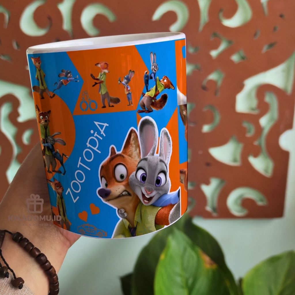 Jual zootopia mug merchandise gift cewek cowok couple love nick & judy ...