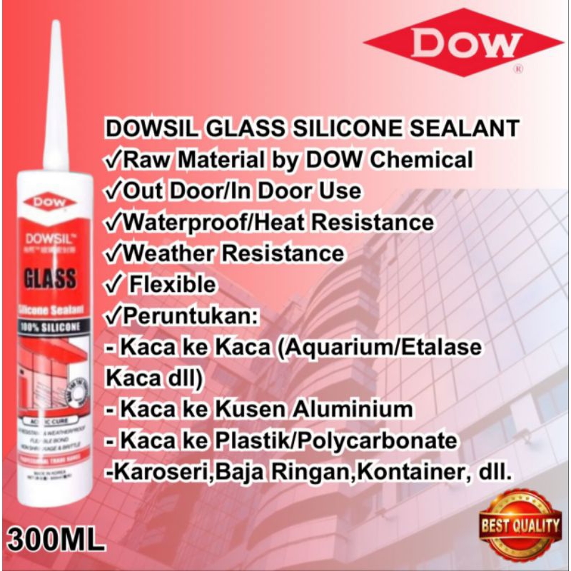 Jual Lem Silikon Kaca/Aquarium Dow Sil Glass/Dowsil Glass Silicone Sealant 300ml | Shopee Indonesia