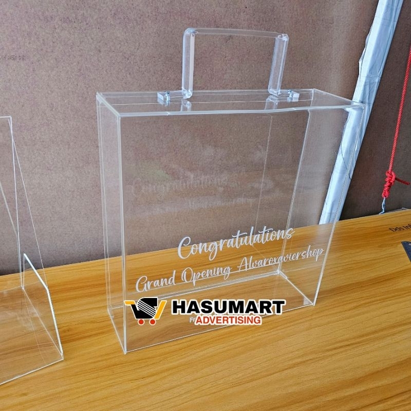 Jual Tas Buket Akrilik / Sliding box akrilik / Akrilik Sign CUSTOM ...