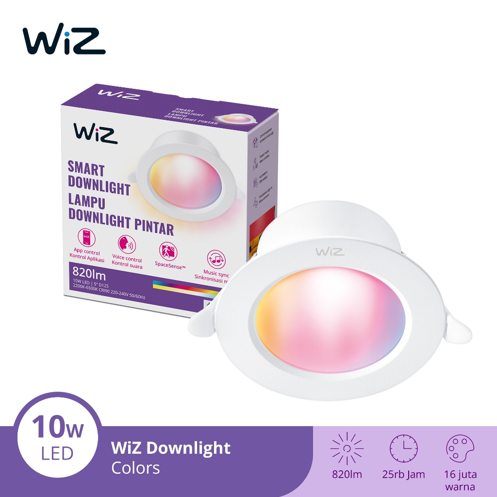 Jual WiZ Lampu Smart LED Downlight 10W WiFi RGB - Lampu Ceiling Plafon Panel | Shopee Indonesia