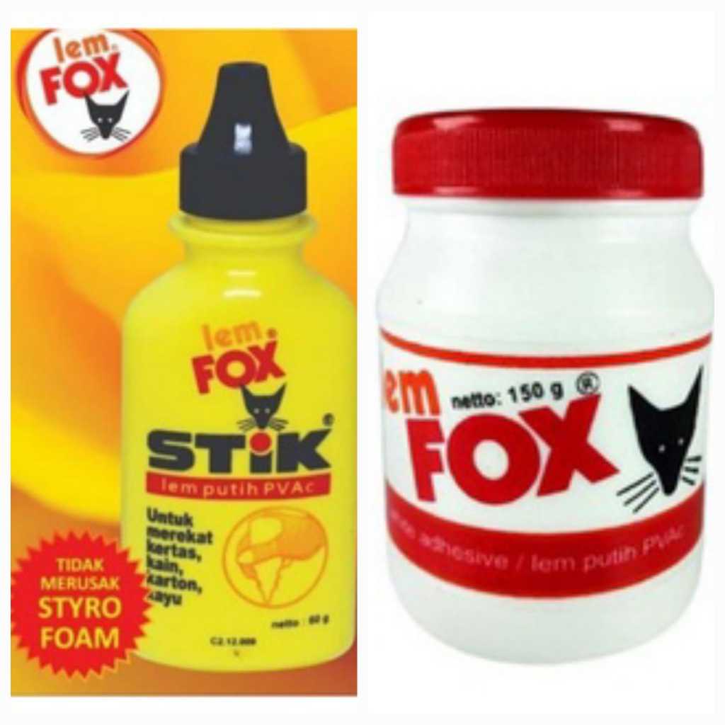 Jual 12 lem FOX LEM putih PVAC botol | Shopee Indonesia