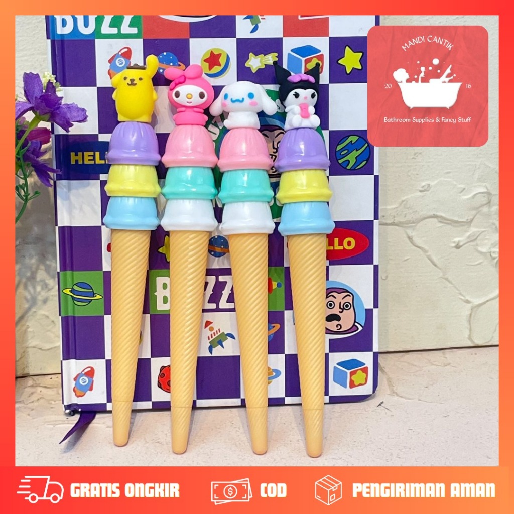 Jual PULPEN GEL ICE CREAM CONE SANRIO PGK-1431 PEN PENA BOLPEN TERMURAH ...