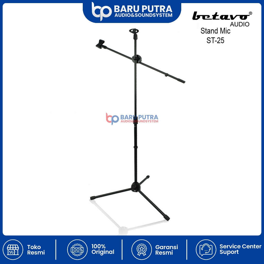Jual Stand Mic BETAVO ST-25 ORIGINAL / Stand Microphone ST25 Tripod Kaki 3 Tiang | Shopee Indonesia