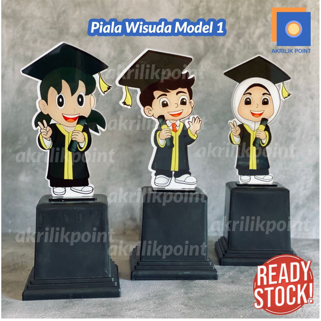 Jual PIALA AKRILIK GRADUATION WISUDAWAN TERBAIK TK SD MI RA Model 1 ...