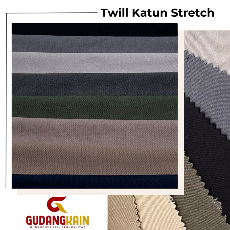 Jual Kain Katun Twill Stretch ( Bahan Katun Chinos Stretch 220-230 Gsm ...