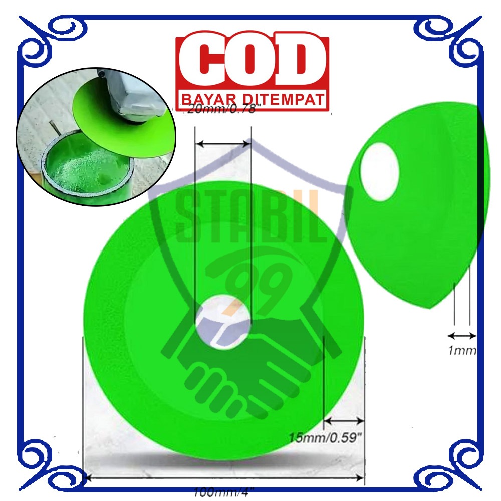 Jual Mata Gerinda Potong Botol Kaca Kramik Keramik 100mm Glass Cutting ...