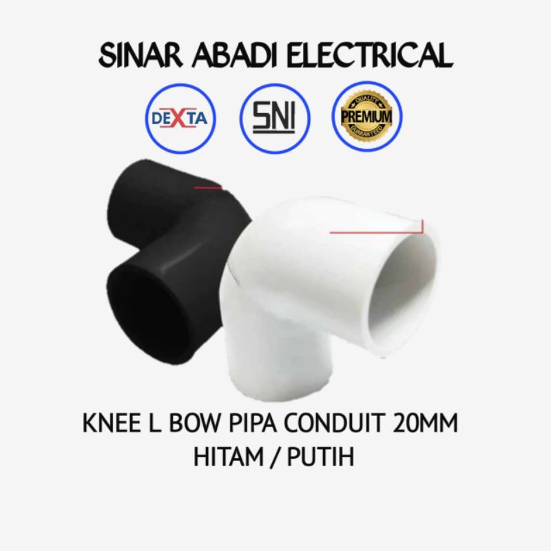 Jual DEXTA Elbow Knew 20mm L Pipa Listrik Conduit 20 mm Lbow Keni PVC ...
