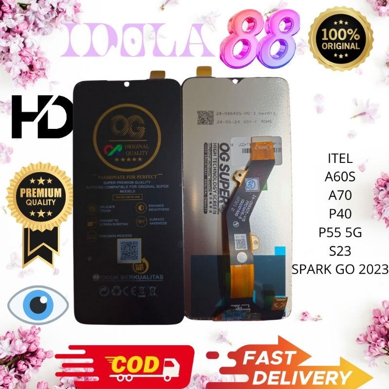 Jual LCD FULLSET ITEL A60 / A60S / A662LM / A70 / A665L / P40 P662L / P55 5G / P661N / S23 ...