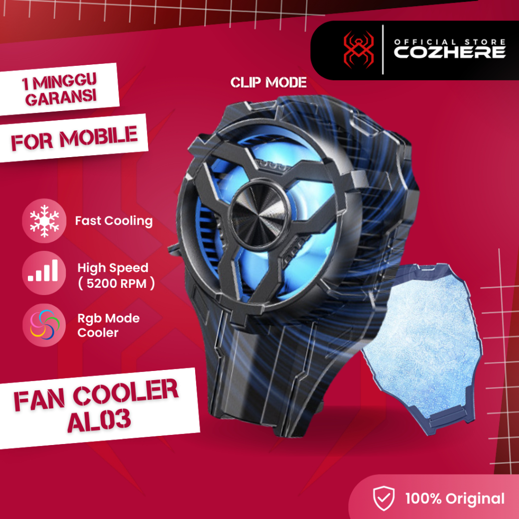 Jual COZHERE Fan Cooler Hp AL03 Pendingin Hp Kipas Gaming FunCooler For ...