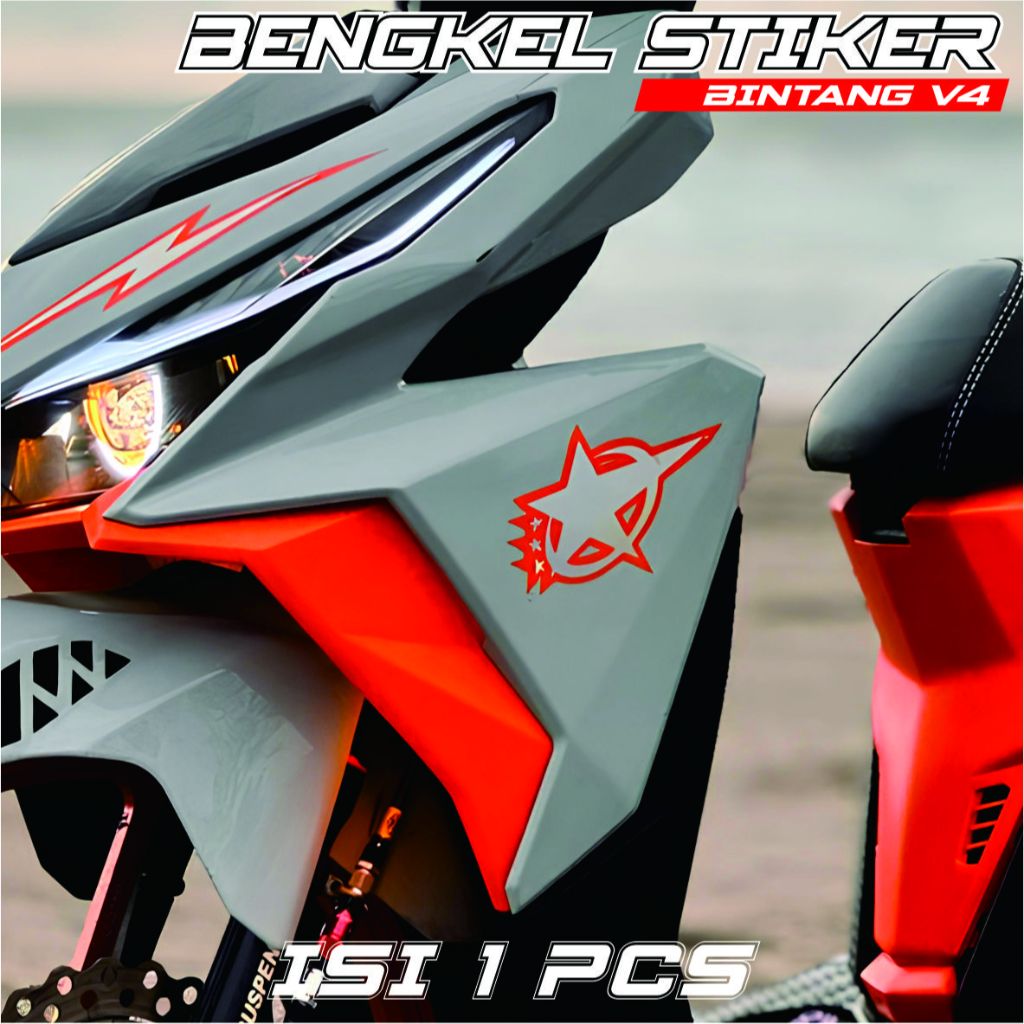Jual Stiker Bintang V4 Cutting Chrome Edition Keren Variasi Vario Freak ...