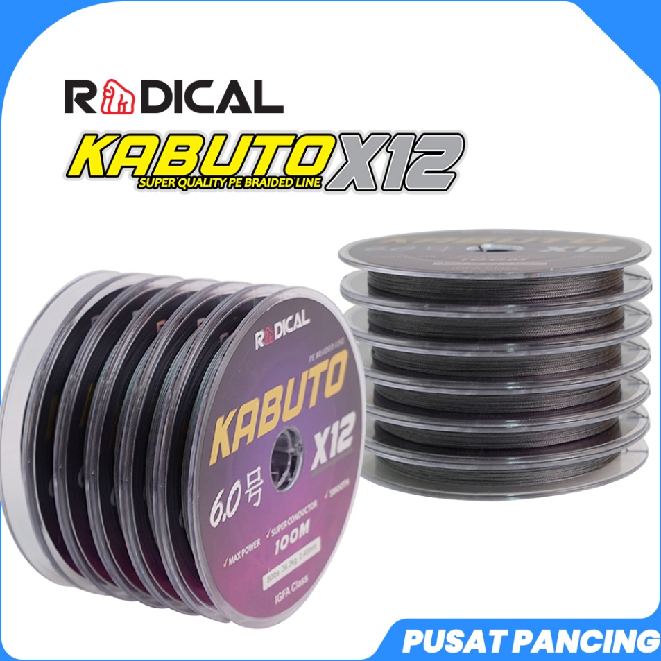 Jual Baru Meriah RADICAL Senar Pe KABUTO X12 DARK GREY Connecting Super ...