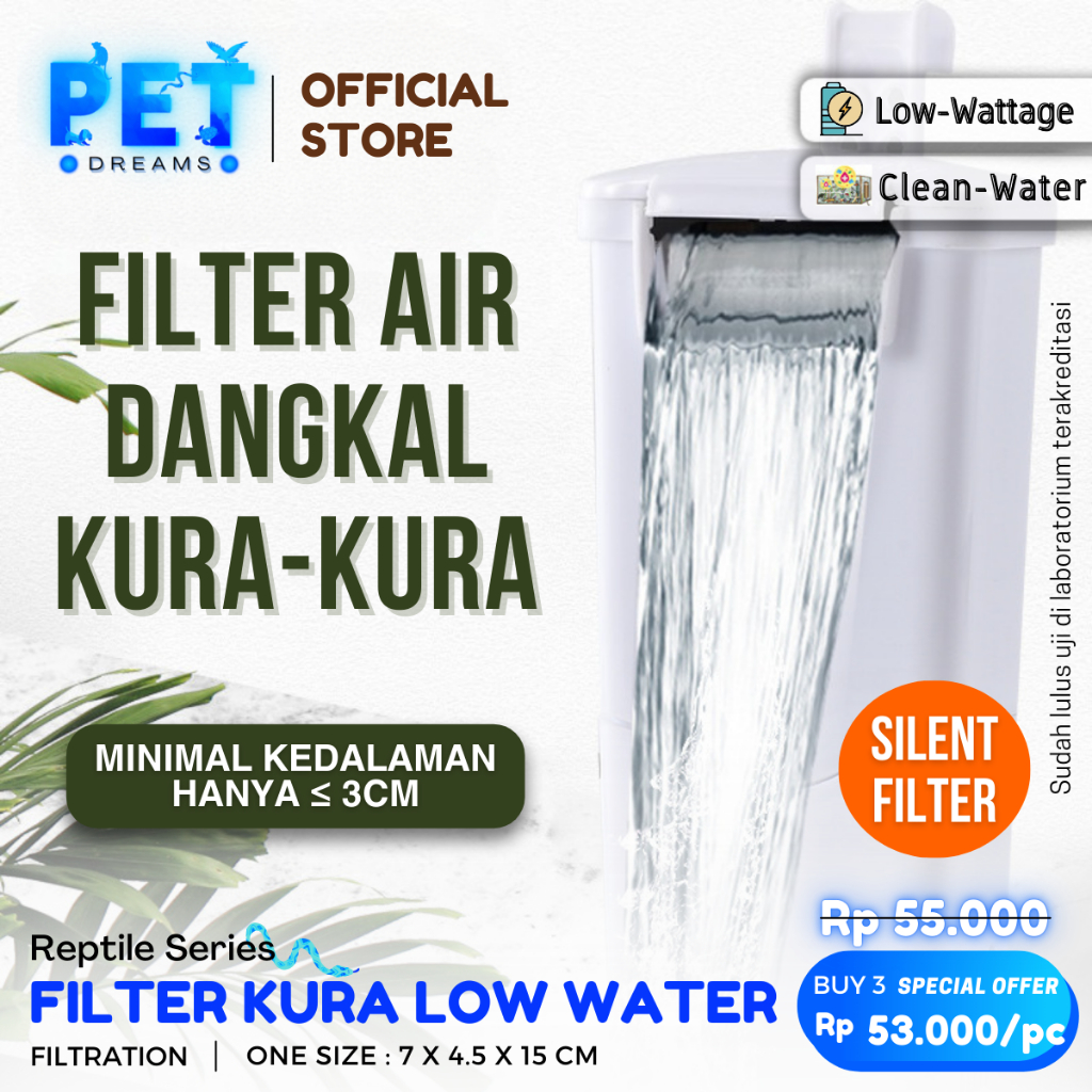 Jual Turtle Tank Low Water Filter Mesin Air Dangkal Aquarium Akuarium Kandang Tempat Bak Kura ...