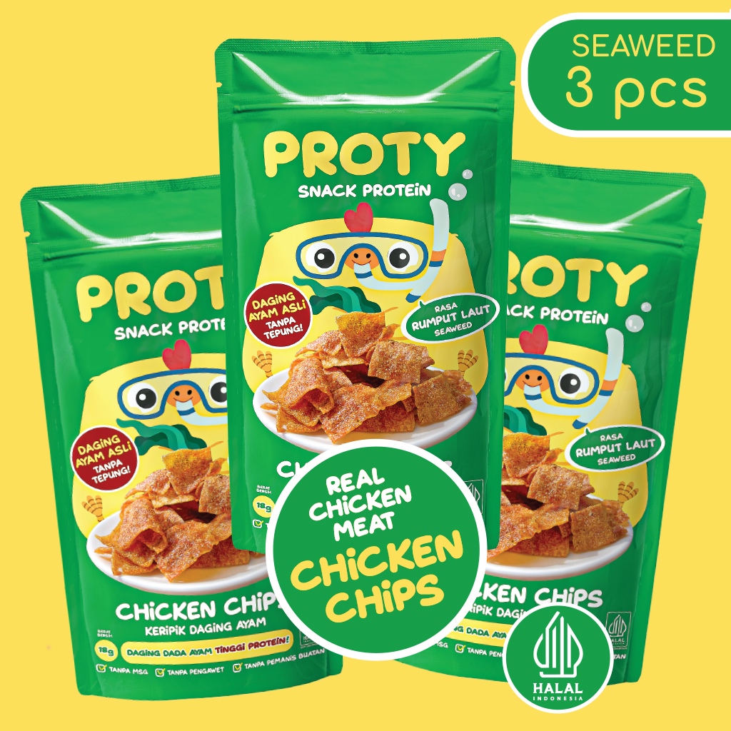 Jual PROTY Cemilan Tinggi Protein Chicken Chips Rumput Laut Seaweed ...