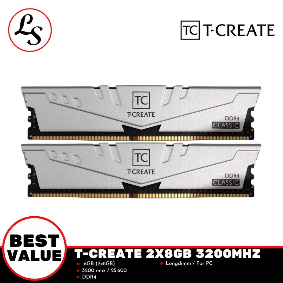 Jual TEAM T-CREATE RAM Classic 16GB ( 2 x 8GB ) DDR4 3200 Mhz | Shopee ...