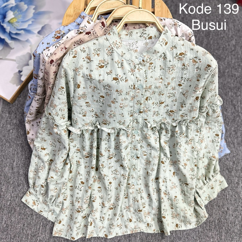 Jual Blouse Wanita Motif Korean Style || Atasan Wanita Lengan panjang | Shopee Indonesia