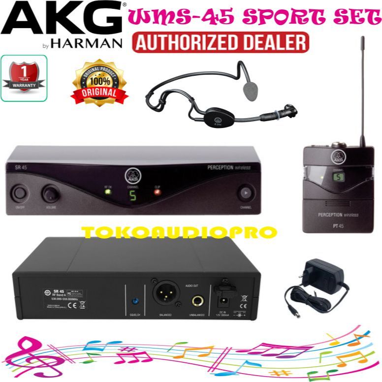 Jual AKG WMS45 Perception Wireless Sport Set AKG WMS-45 Headset ...